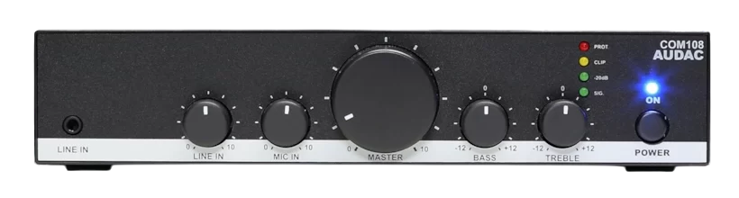 Audac COM108 Public Address Mixer Amplifier | Blaydon Communications ...